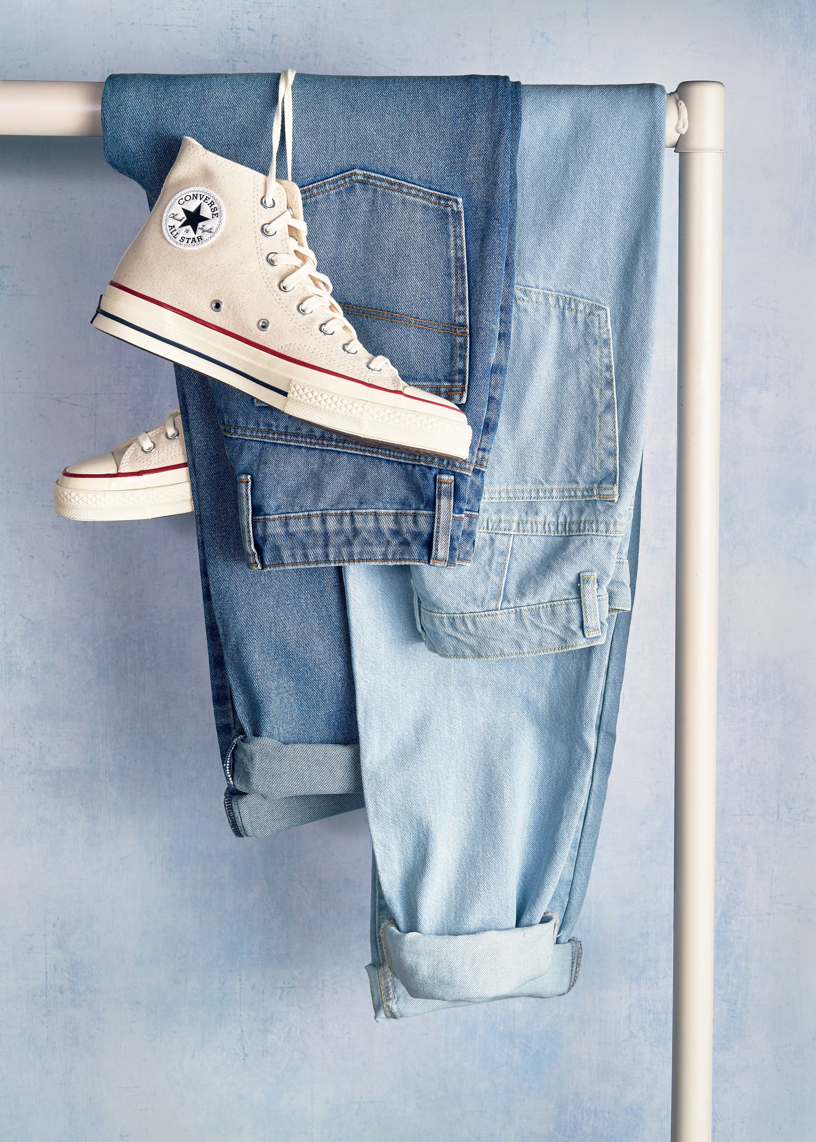 Washed Denim Vinyl Backdrop for Product & Food Photography – Club Backdrops